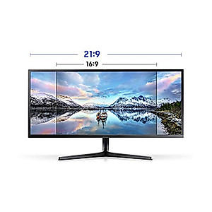 SAMSUNG 34-Inch SJ55W Ultrawide Gaming Monitor (LS34J550WQNXZA) – 75Hz Refresh, WQHD Computer Monitor, 3440 x 1440p Resolution, 4ms Response, FreeSync, Split Screen, HDMI, Black