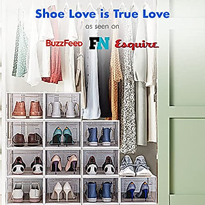 Shoe Organizer Shoe Storage Boxes, 12 Pcs Shoe Boxes Clear Plastic Stackable, Shoe Box Shoe Organizer For Closet Shoe Storage Organizer Sneaker Storage, Plastic Shoe Boxes With Lids Shoe Containers