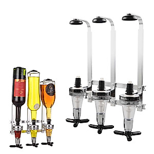 Wall Mounted Liquor Dispenser Bar Butler Drinking Pourer Wine Dispenser Machine Wall-Mounted Cocktail Tap Homebrew bar 3 Bottle by MUGLIO （30ml）