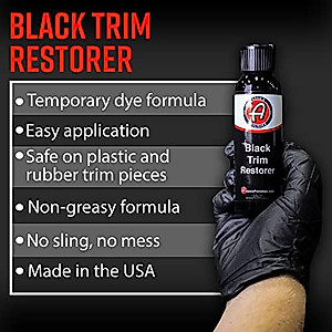 Adam's Polishes New Black Trim Restorer - Restores Plastic Trim to a Rich, Black Color with a Factory-New Appearance - Lasts Several Months per Treatment (4 oz with Applicator)
