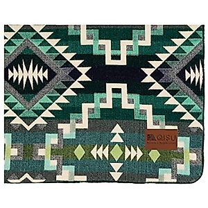 QISU Wool Blanket Throw | Large, Beautiful, Warm, Variegated, Handmade in Ecuador by Local Artisans |94″ x 78″| Ultra-Soft, Hypoallergenic & Breathable | Non-Itchy or Scratchy Fabric (Shamrock Star)