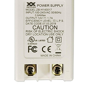 ZBPower ZB-H140017 DC Power Supply Transformer 14V 1.7A 50/60Hz 2gig by Tekswamp