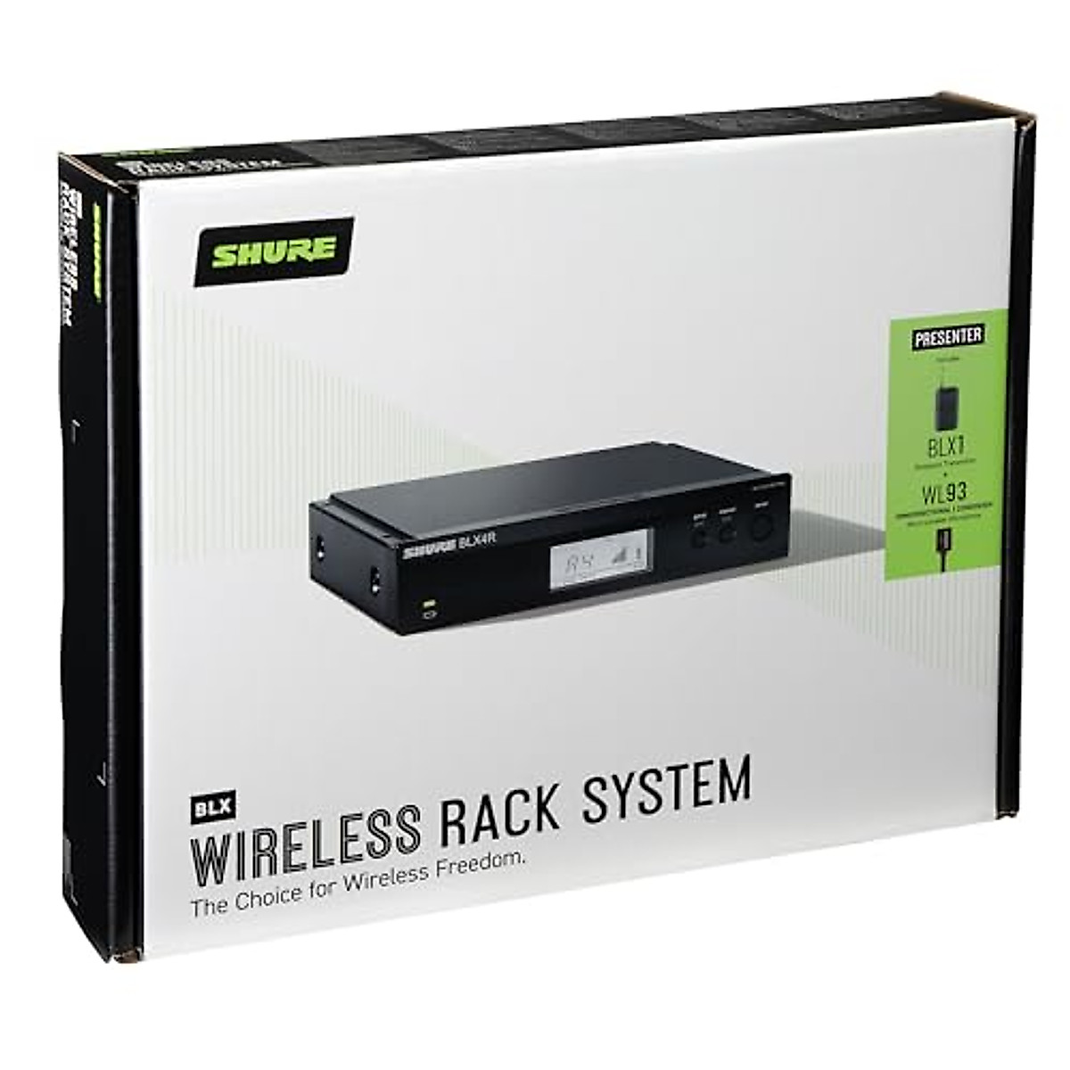 Shure BLX14R/W93 Wireless Microphone System - 14-Hour Battery Life, 300 ft Range, UHF | WL93 Lavalier Mic, Single Channel Rack Mount Receiver | H11 Band (BLX14R/W93-H11)
