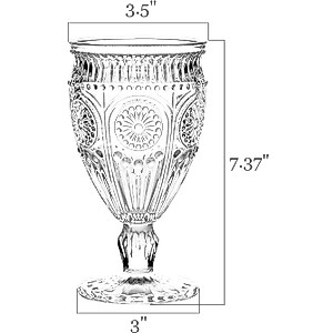 Kingrol 6 Pack Wine Glasses Goblets, 10 oz Vintage Water Glasses, Romantic Mixed Drink Glasses for Party, Daily Use