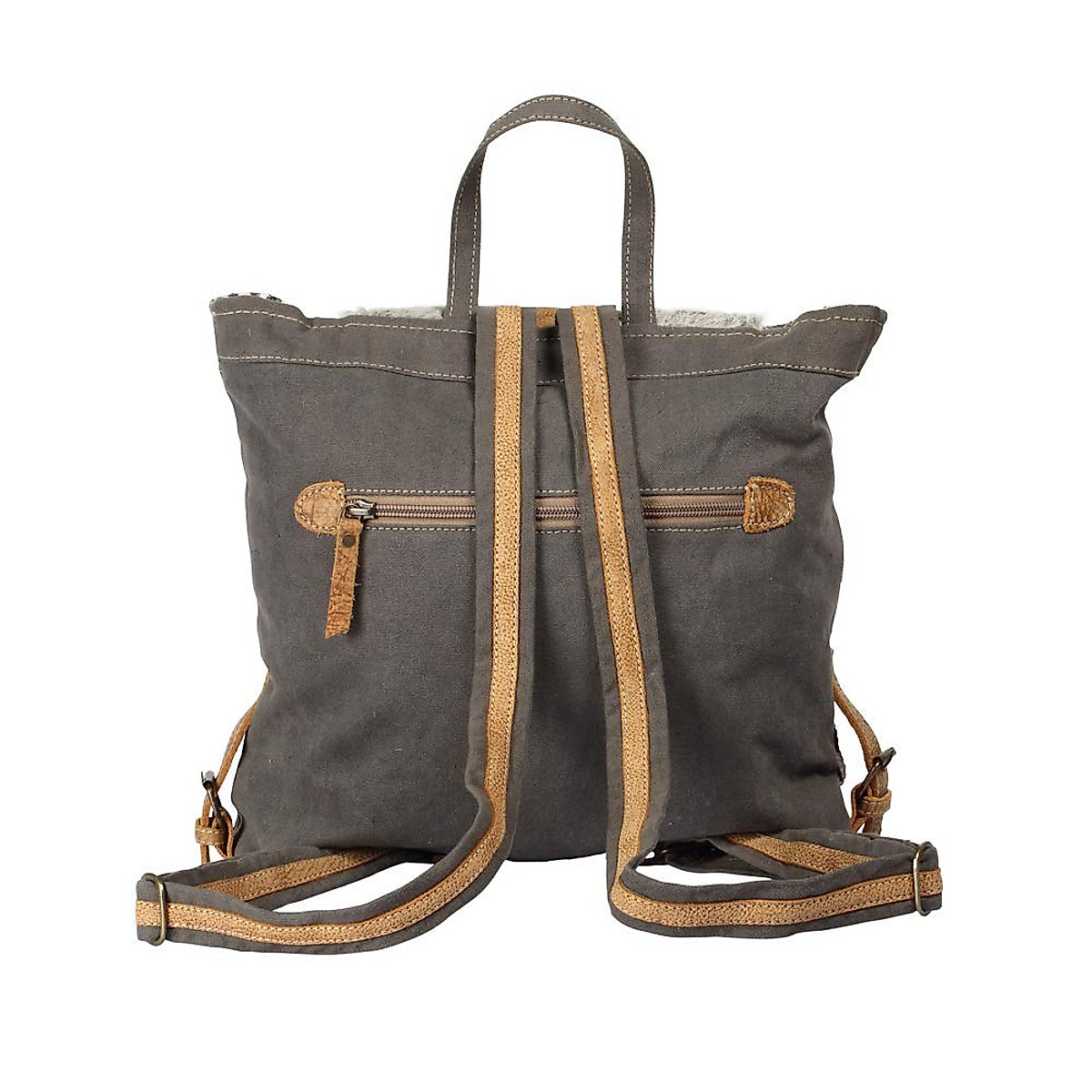 Myra Bag Grizzle Cowhide & Upcycled Canvas Backpack S-1205