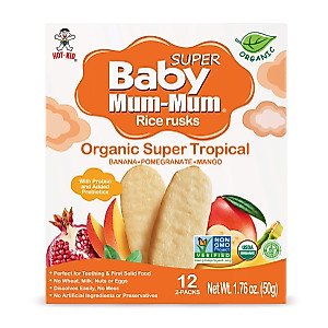 Baby Mum-Mum Organic Super Tropical Rusks 1.76 Ounce, 24 count (Pack of 6)