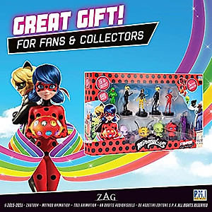 P.M.I. Miraculous Ladybug Stamps for Kids |12 Miraculous Ladybug Stampers Out of 16 Collectibles in 1 Pack | Miraculous Ladybug Stationery, Stampers, Birthday Party Supplies - Cat Noir (Assortment A)