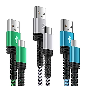 [3Pack,6FT] Android Charger Cable Type C Fast Charging Cord for Google Pixel 8a/8Pro/8/7a/7Pro/7/6a/6/5/4/3,USB C to Type A C Port Car Cable for Samsung Galaxy S24/S24 Ultra/S23/S22/A54/A14,iPhone 15