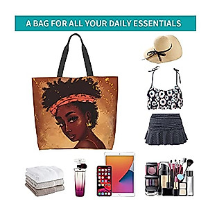 EZYES Woman Tote Bag African American Women Shoulder Handbag For Daily Use Lightweight Durable