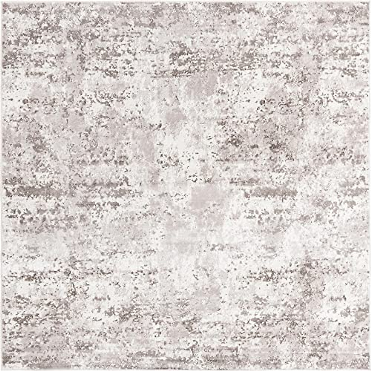Unique Loom Eos Collection Area Rug - Borealis (7' 10" Square, Stone Gray/Ivory)