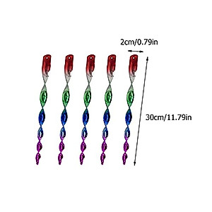 YARDWE 10pcs Bird Rods Gradient Colored Wind Hanging Reflective Scare Spiral Rods Keep Birds Away from Garden House Farm