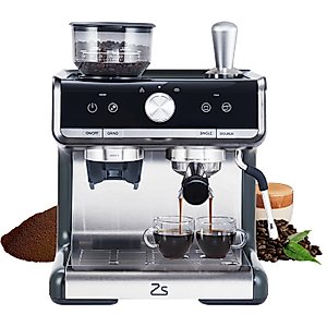 Espresso Machine with Grinder, 20 Bar Espresso Maker with Milk Frother Steam Wand, Professional Cappuccino Latte Maker, Gifts for Dad, Mom, Coffee Lover or Housewarming