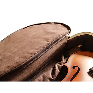 MUSIC FIRST Original Design, Fit for 3/4 and 4/4 Full Size Violin, Waterproof, 18mm Padded Space Grey Ballistic Nylon Violin Bag, Soft Violin Case, Violin Backpack, Max bow length 74cm (29 inch)