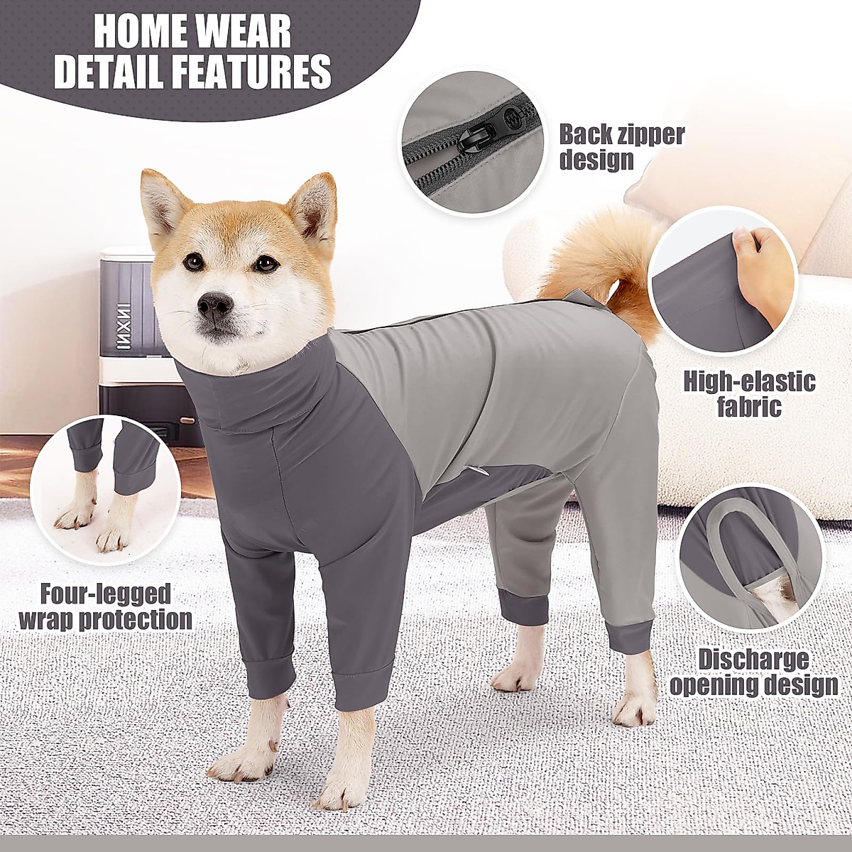 Dog Recovery Suit for Dogs After Surgery, Dog Onesie for Surgery Female Male, Breathable Dog Surgery Suit Female Spay Dog Pajamas Body Suits Prevent Shedding Suit Dog Cone Alternative Anti Licking