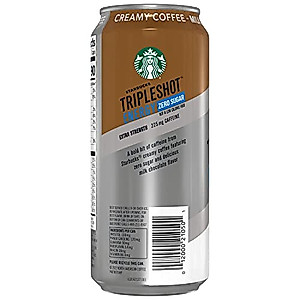 Starbucks Tripleshot Energy Extra Strength Espresso Coffee Beverage, Milk Chocolate, Zero Sugar, 225mg Caffeine, 15oz cans (12 Pack)