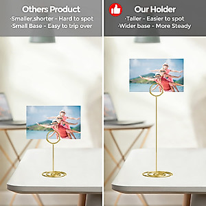 HomWanna Table Number Holders 10Pcs - 8.75 inch Place Card Holder Tall Table Number Stands for Wedding Party Graduation Reception Restaurant Home Centerpiece Decorations Office Memo (Silver)