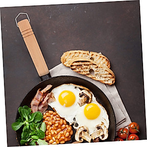 Yardenfun 2pcs Japanese style soup pot handle stainless steel saucepan stainless cookware wok accessories soup pot handles replacement kitchen utensils sauce pan handle grip wooden pot grip