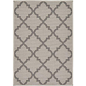 Unique Loom Outdoor Trellis Collection Geometric Moroccan Lattice Transitional Indoor and Outdoor Flatweave Gray/Silver Area Rug (2' 2 x 3' 0)