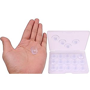 Shapenty 20mm Diameter Small Clear PVC Plastic Suction Cups Home Desk Glass Sucker Hanger Pads Without Hooks, 20Pieces
