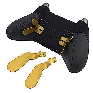 4 Pcs Gold Metal Stainless Steel Paddles Hair Trigger Locks for Xbox One Elite Controller Replacement Parts