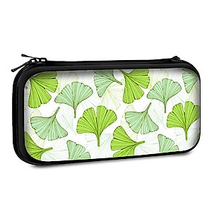 Carrying Case Compatible with Switch 2017 / Switch OLED 2021 Console Joy-Con with 10 Game Card Slots , Ginkgo Leaves Pattern