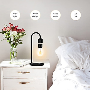 CHICYA Night Light with Wireless Charger Maglev Table Desk Lamps, Magnetic Levitating LED Light Bulb Floating Lamp, Home Decor Business Gifts