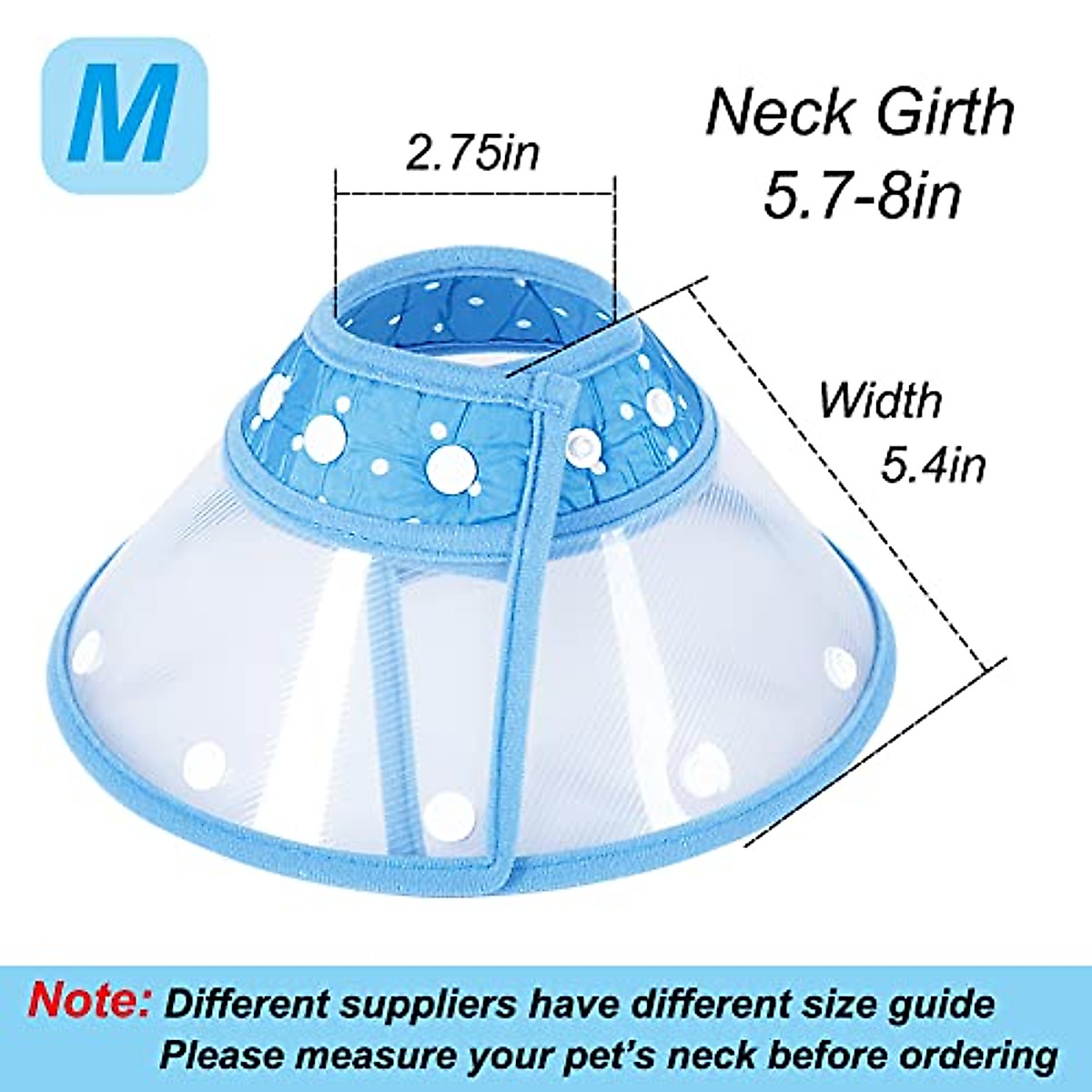 Vivifying Dog Cones for Small Dogs, Adjustable 5.7-8in Pet Cone, Lightweight Recovery Elizabethan Collar for Cats, Puppies and Mini Dogs (Blue)