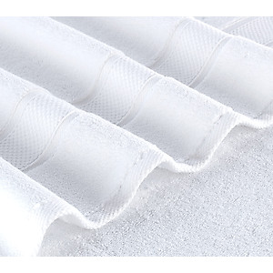 NOVA Luxury Linen - Hotel Quality Turkish Towel Set for Bathroom (4 Pcs Hand Towel Set, Pure White)