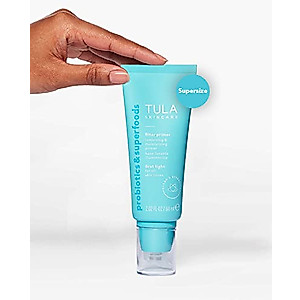 TULA Skin Care Face Filter Blurring and Moisturizing Primer - Supersize First Light, Evens the Appearance of Skin Tone & Redness, Hydrates & Improves Makeup Wear, 2.02fl oz