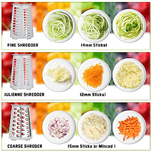 Masthome Rotary Cheese Grater, Kitchen Mandoline Vegetables Slicer with 5 Interchangeable Blades, Manual Cheese Grater Slicer for Cheese, Nuts, Fruit, Carrot, Cucumber-Green
