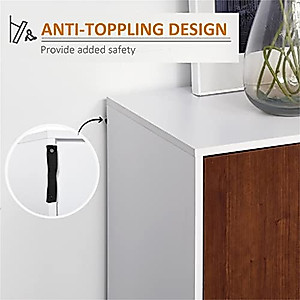 SEASD Sideboard Buffet, Kitchen Storage Cabinet Console Table with Adjustable Shelves Large Countertop