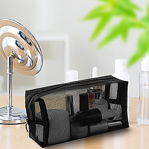 Unoutur Mesh pouch,Mesh Cosmetic Bag Portable Makeup Pouch Travel Toiletry Bag for Makeup Organizer Home Office Travel Accessories,6 Pieces Mesh Makeup Bag with Zipper