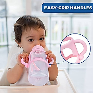 4Pack Bottle Handles for Dr Brown Narrow Baby Bottles, Baby Bottle Holder with Easy Grip Handles to Hold Their Own Bottle, Silicone Hands Free Bottle Feeder,