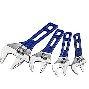 Ainuosen Wide Opening Stubby Adjustable Wrench Spanner with Short Handle 4 inch Chrome Vanadium Steel Forged