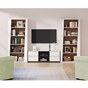 Tribesigns 70.9" Tall White Bookcase, 5-Tier Wood Bookshelf with Storage Shelves, Modern Free-Standing Library Book Shelving Unit for Living Room, Home Office (1)