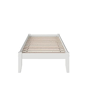 AFI Concord Twin XL Platform Bed with Open Foot Board in White