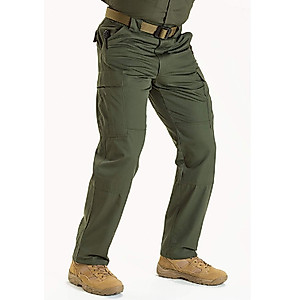 5.11 Tactical Men's Twill TDU Pants, Poly-Cotton Fabric, TecTac System Compatible, TDU Green, X-Small, Long, Style 74004