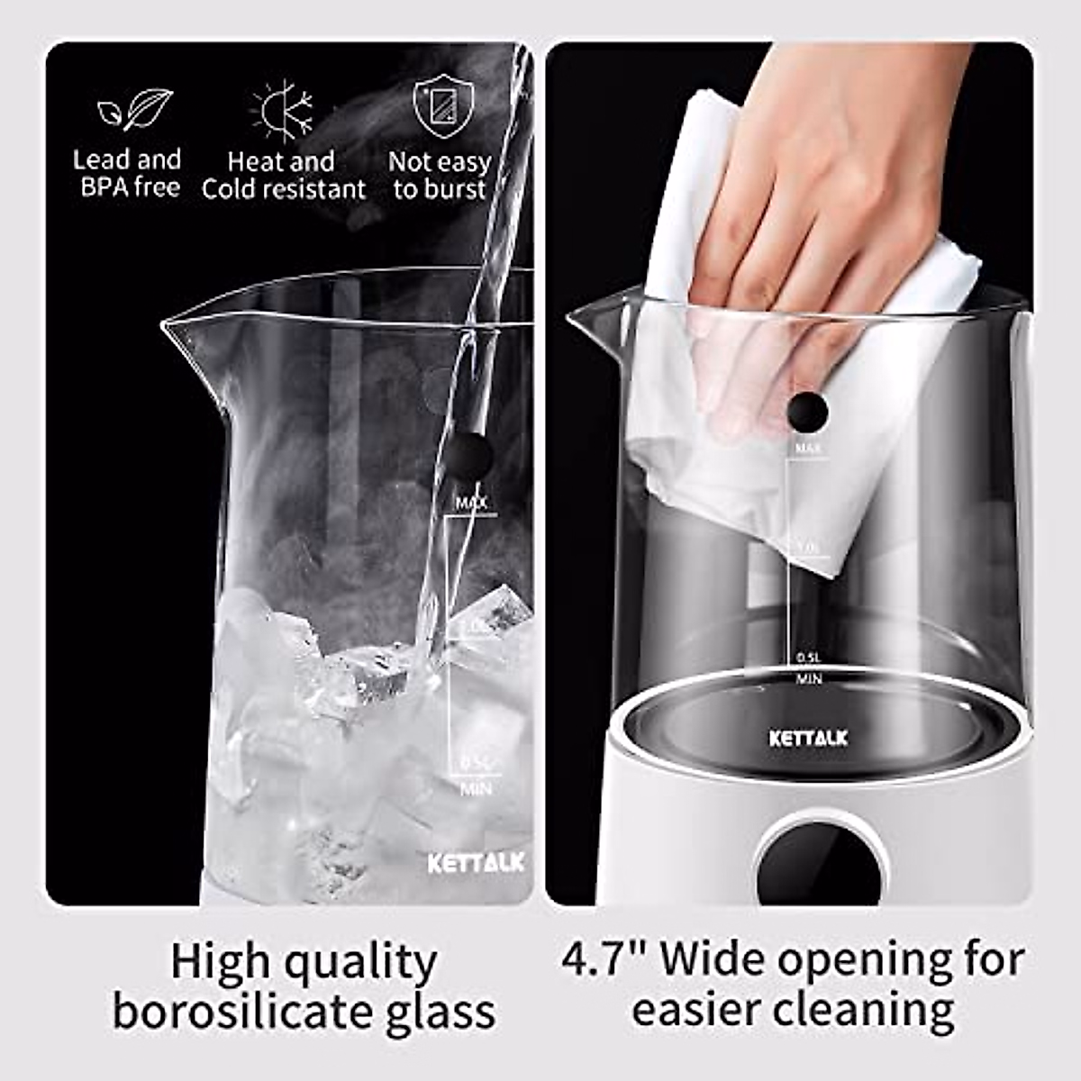 Electric Tea Kettle, Electric Kettle With LED Indicator,Smart Temperature Control Hot Water Kettle With Removable Infuser, BPA-Free Tea Maker Auto Shut-Off & Boil Dry Protection,Keep Warm 12H