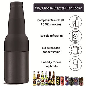 12oz Stainless Steel Double Wall Vacuum Insulated Can & Bottle Cooler Beverage Can Insulator