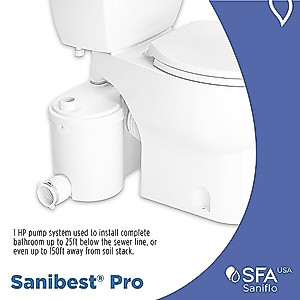 Saniflo Sanibest Pro: Macerating Upflush Toilet Kit (with Elongated Bowl)