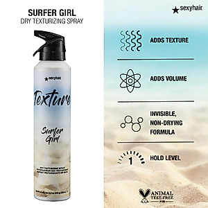 SexyHair Texture Surfer Girl Dry Texturizing Spray, 6.8 Oz | Maintains Natural Shine | Up to 24 Hour Humidity Resistance | All Hair Types