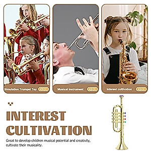 ibasenice Toy Trumpet Kids Trumpet Plastic Trumpet Model Party Noise Maker Musical Instruments Gift Christmas Stocking Stuffers for Boys Girls Golden