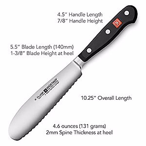 Wusthof Classic Sandwich Knife - Serrated Utility, 5.5" Blade (5.5-inch)