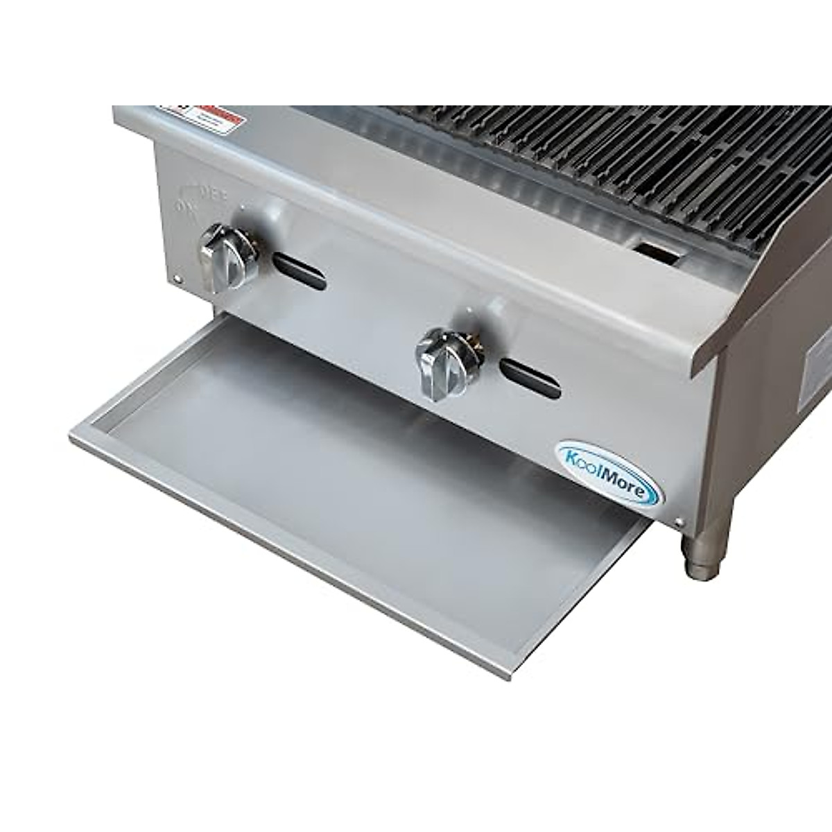KoolMore 24 in. Commercial 2-Burner Natural Gas Charbroiler with 60,000 BTU in Stainless-Steel, ETL Listed(KM-GCB2-24M)