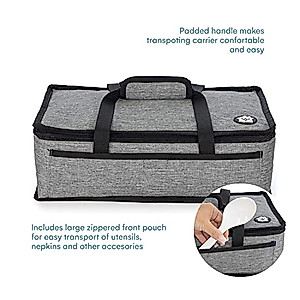VP Home Insulated Casserole Carrier Travel Bag (Heather Gray) for Trip, Birthday Party, Mother's Day, Grocery Store, Supermarket, Outdoor Picnic etc.