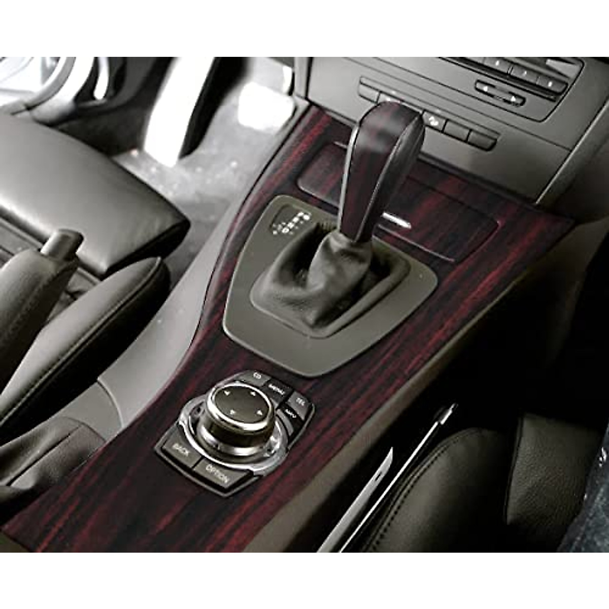 VVIVID Dark Wood Grain Faux Finish Textured Red Vinyl Wrap 12 Inches x 48 Inches Roll Sheet Film for Home Office Furniture DIY No Mess Easy to Install Air-Release Adhesive