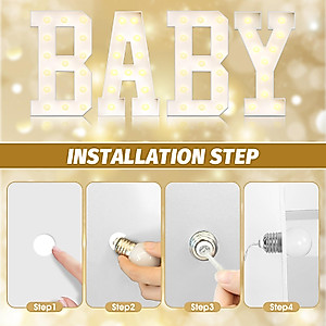 Ledido 4FT Marquee Light Up Letters Large Light Up Letters for Party Decoration, Marquee Letters for Birthday Graduation Baby Shower Wedding, Pre-Cut Foam Board Assembly Required Letters A