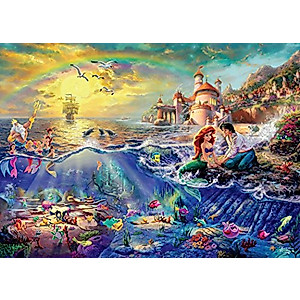 Ceaco - 4 in 1 Multipack - Thomas Kinkade - Disney Dreams Collection - Aladdin, Winnie the Pooh, Beauty & the Beast, & The Little Mermaid - (4) 500 Piece Jigsaw Puzzles