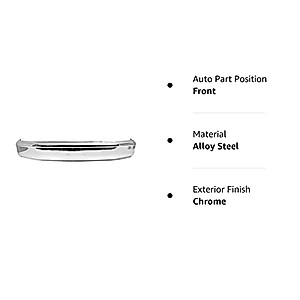 Crash Parts Plus Chrome Steel Front Bumper for Ford Bronco, F-150, F-250, F-350 - FO1002236