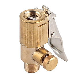 Tire Inflator Chuck, Brass Air Chuck Open,Tire Inflator Chuck Tyre Quick Inflation Clip Clamp Connector for Car Motorcycle with Valve